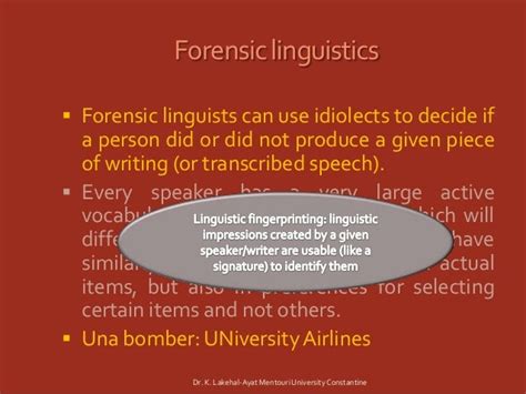 Dialect And Accent Idiolect