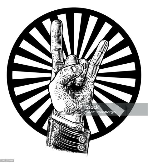 Heavy Metal Rock Music Hand Sign Gesture Stock Illustration Download