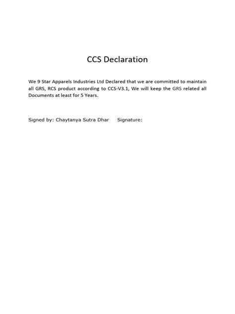 Declaration 1 Ccs Declaration Pdf