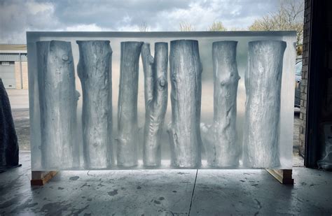 Hollow Logs In Huge Clear Epoxy Resin Block — Resino Epoxy Resin
