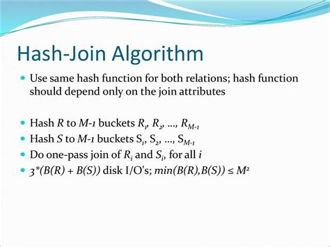Query Execution Two Pass Algorithms Based On Hashing Ppt Download