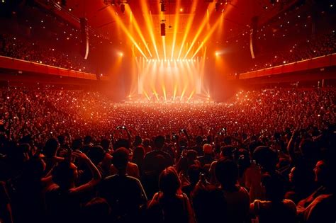 Premium Photo Electric Atmosphere Packed Concert Hall Energetic Fans