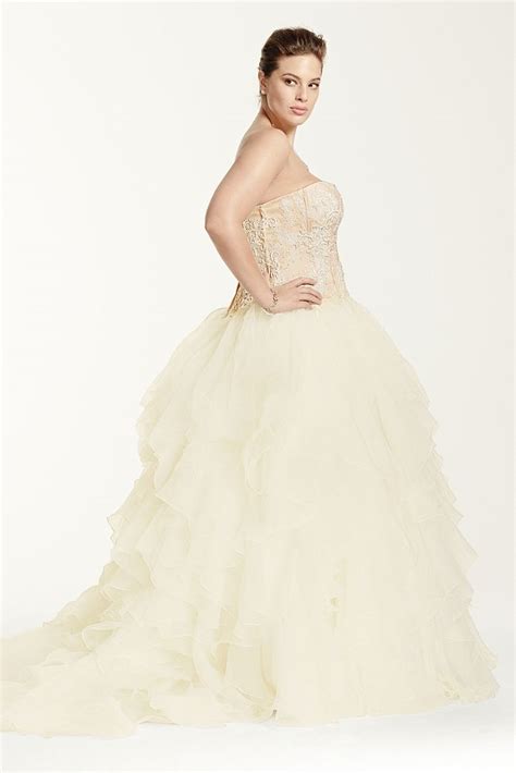Oleg Cassini Organza Ruffle Skirt Wedding Dress Style 8cwg568 Ebay