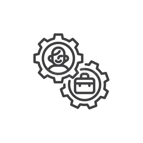 Workflow Process Line Icon Stock Vector Illustration Of Editable