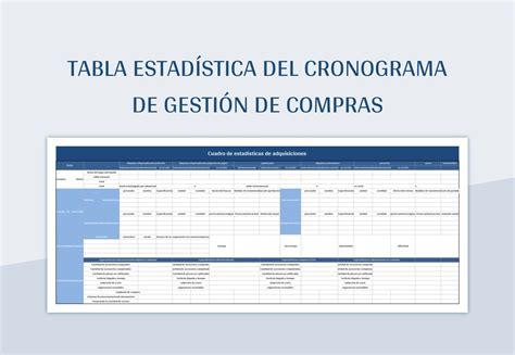 Plantilla de Excel Tabla Estadística Del Cronograma De Gestión De