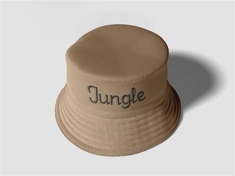 Premium Psd Cotton Bucket Hat Mockup With Embroidery Effect