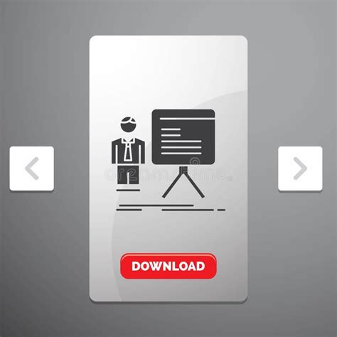 Presentation Businessman Chart Graph Progress Glyph Icon In