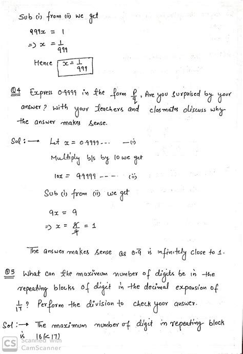 Number System Handwritten Notes For 9th Math
