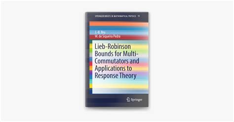 Lieb Robinson Bounds For Multi Commutators And Applications To Response Theory On Apple Books