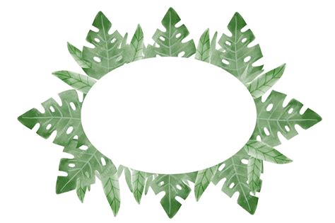 Acuarela De Marco De Hojas Tropicales Banner De Acuarela De Hojas De