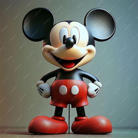 A Mickey Mouse Figurine With Mickey Mouse Ears And A Mickey Mouse Premium Ai Generated Image