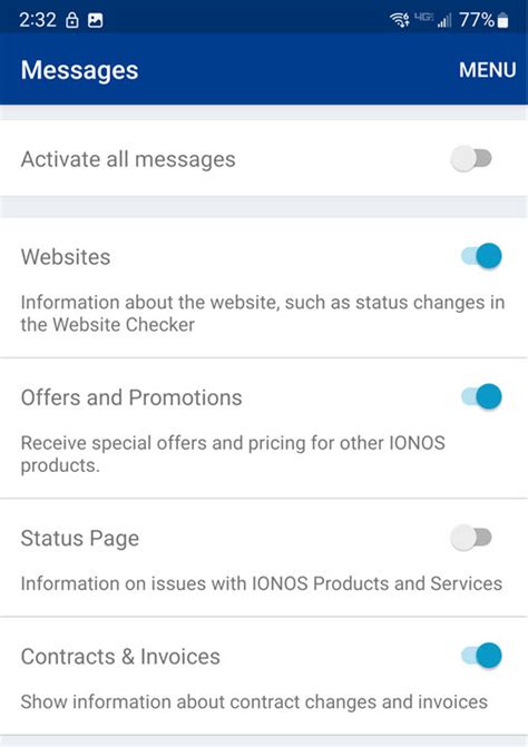 Managing Notifications In The Ionos Mobile App Ionos Help