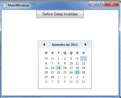 WPF Apresentando O Controle Calendar
