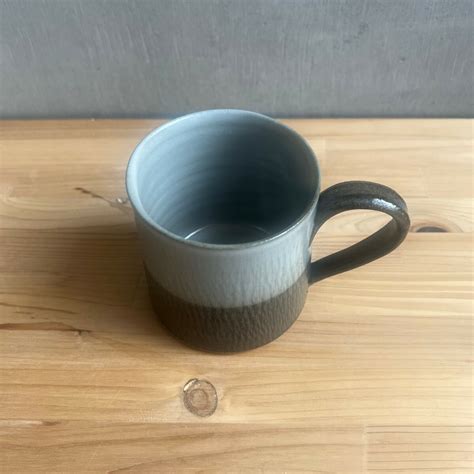 【楽天市場】小石原焼 マグカップ コーヒーカップ 白つや ツートン 森山寛二郎 實山窯 陶器 食器 器：reboot Life