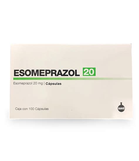 ESOMEPRAZOL SUED 20 MG 100 CAPSULAS AL DETALLE TIRAS DE 10 UNIDS
