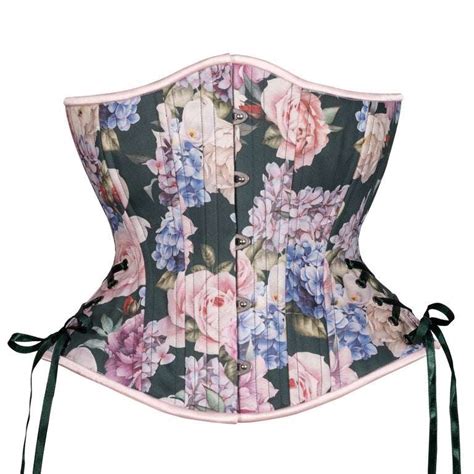 Underbust Plus Size Pink Roses Curvy Corset Women Corset