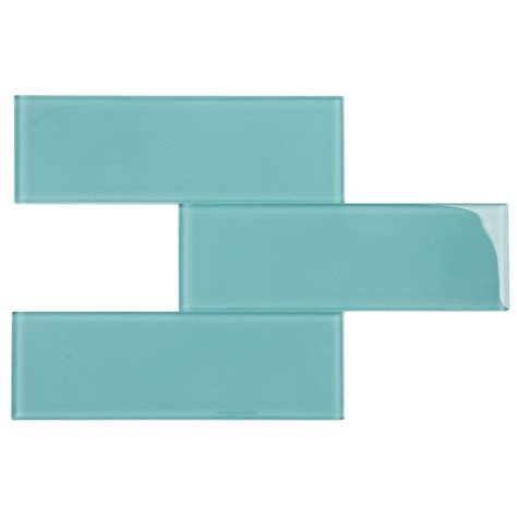 Giorbello Teal 3 In X 9 In Glossy Glass Subway Wall Tile 5 Sq Ft