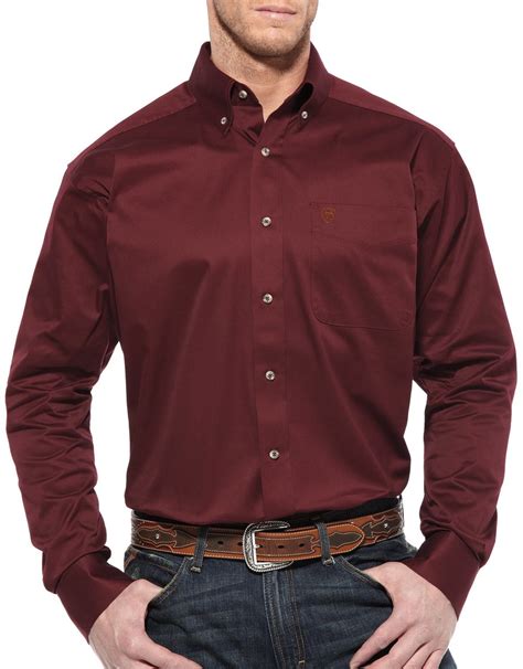 Ariat Mens Long Sleeve Solid Twill Button Down Western Shirt Ultramarine