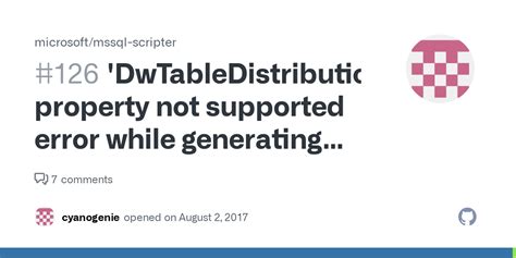 Dwtabledistribution Property Not Supported Error While Generating Ddl