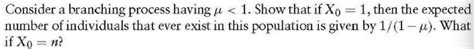 solved consider a branching process having mu