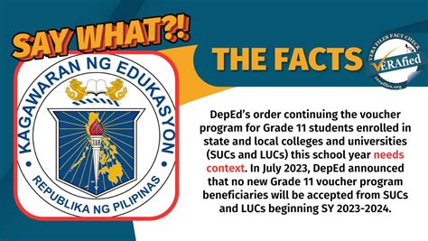 Vera Files Fact Check Depeds Order Continuing Voucher Program For