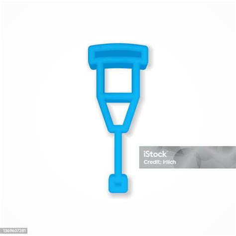 간단한 쌍 목발 현실적인 아이콘 3d 선 벡터 그림입니다 위쪽 보기 3차원 형태에 대한 스톡 벡터 아트 및 기타 이미지 3차원 형태 장애 아이콘 Istock