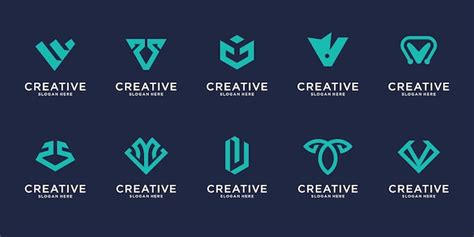 Premium Vector Set Of Abstract Initial Letter V Logo Design Template