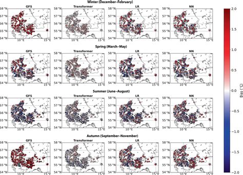 Spatial Distribution Of Seasonal Bias Of Forecast Minus Observed 2 M Download Scientific