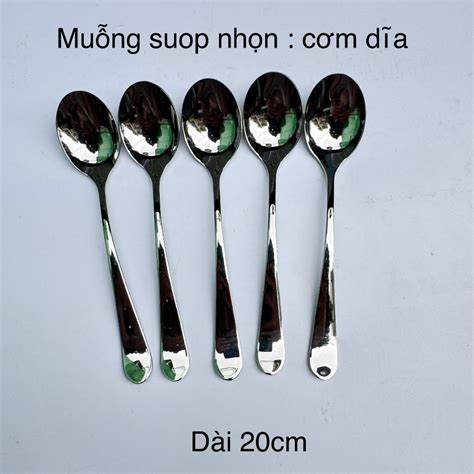 Muỗng Suop Nhọn Inox 304 Php20cm Kích Thước Dài 20cm đường Kính Miệng 4cmx6cm độ Dày 2ly