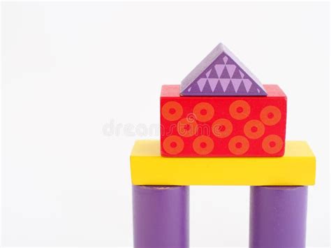 Tower Made From Wooden Toy Blocks Stock Image Image Of Geometric