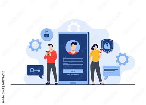 Data And Account Protection Concept Flat Vector Illustration Password