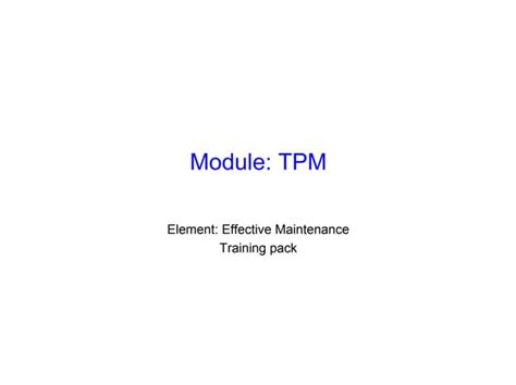 Effective Maintenance Pdf