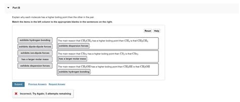 Solved Part BExplain Why Each Molecule Has A Higher Boiling Chegg