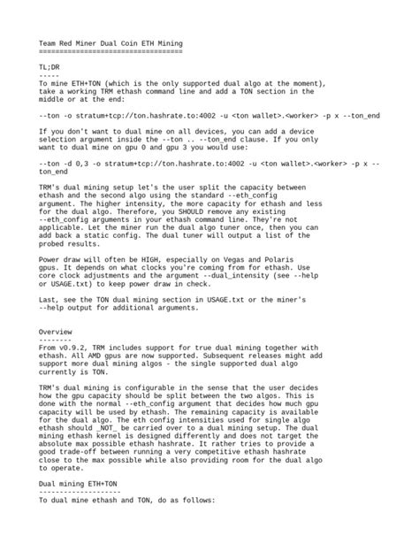 Dual Eth Mining Pdf Graphics Processing Unit Computing
