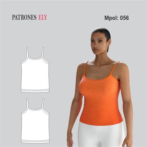 MOLDE POLO BÁSICO CON TIRAS MUJER 056 PatronesEly