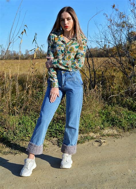 Джинсы с мехом | Mom jeans, Fashion, Pants