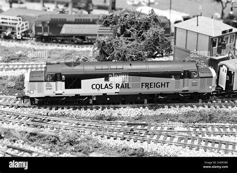A Model Of A Class 37 Type 4 Diesel Locomotive Used On Uk Railways