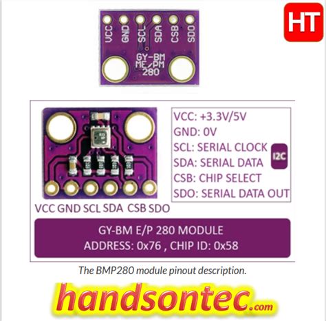 Bmp280 Barometric Pressure And Temperature Module Handson Tech