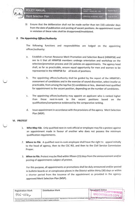 Merit Selection Plan Polomolok Water District