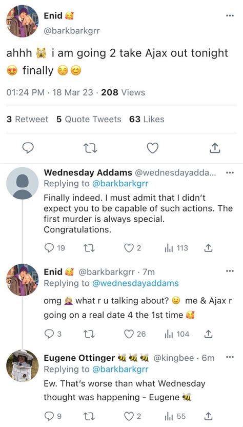 If The Characters Had Twitter Pt 60 Ft Enid Wednesday And Eugene