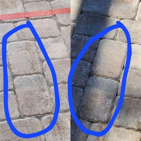 Failed Sealer Removal Test Area Clean Cut Powerwash And Paver Seal