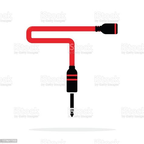字母 T 字母徽標由插孔電纜或電線形成用於音訊聲音或音樂應用程式或公司標識的向量設計範本元素在白色背景上隔離的符號或符號插圖向量圖形及更多打字