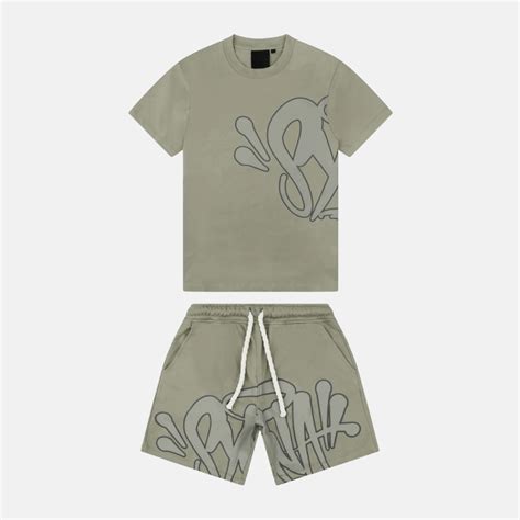 Syna T Shirt And Shorts Logo Set Sage No Sauce The Plug