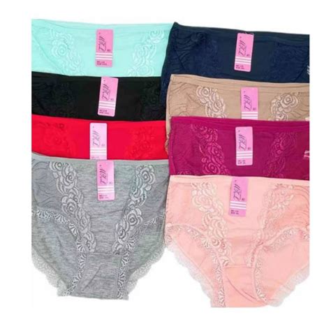 EVERSO Pack 12 Calzones Algodón Mujer Tiro Alto Señora Encaje