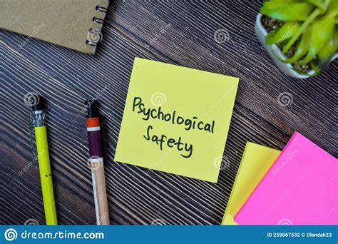 Concept Of Psychological Safety Write On Sticky Notes Isolated On