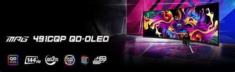 Msi Mpg 491cqp Qd Oled 49 Inch Dqhd Curved Gaming Monitor 1800r 5120
