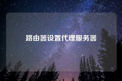 Router Setup Proxy Server Ipipgo