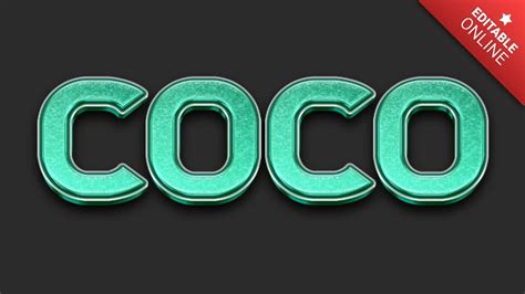 Coco Glossy Green Bold 3d Typography Text Effect Generator