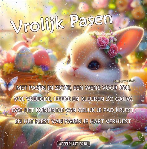 Plaatje Vrolijk Pasen Wens Geluk En Liefde Delen Via Whatsapp
