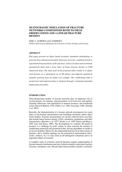 pdf 3d stochastic simulation of fracture networks conditioned both to